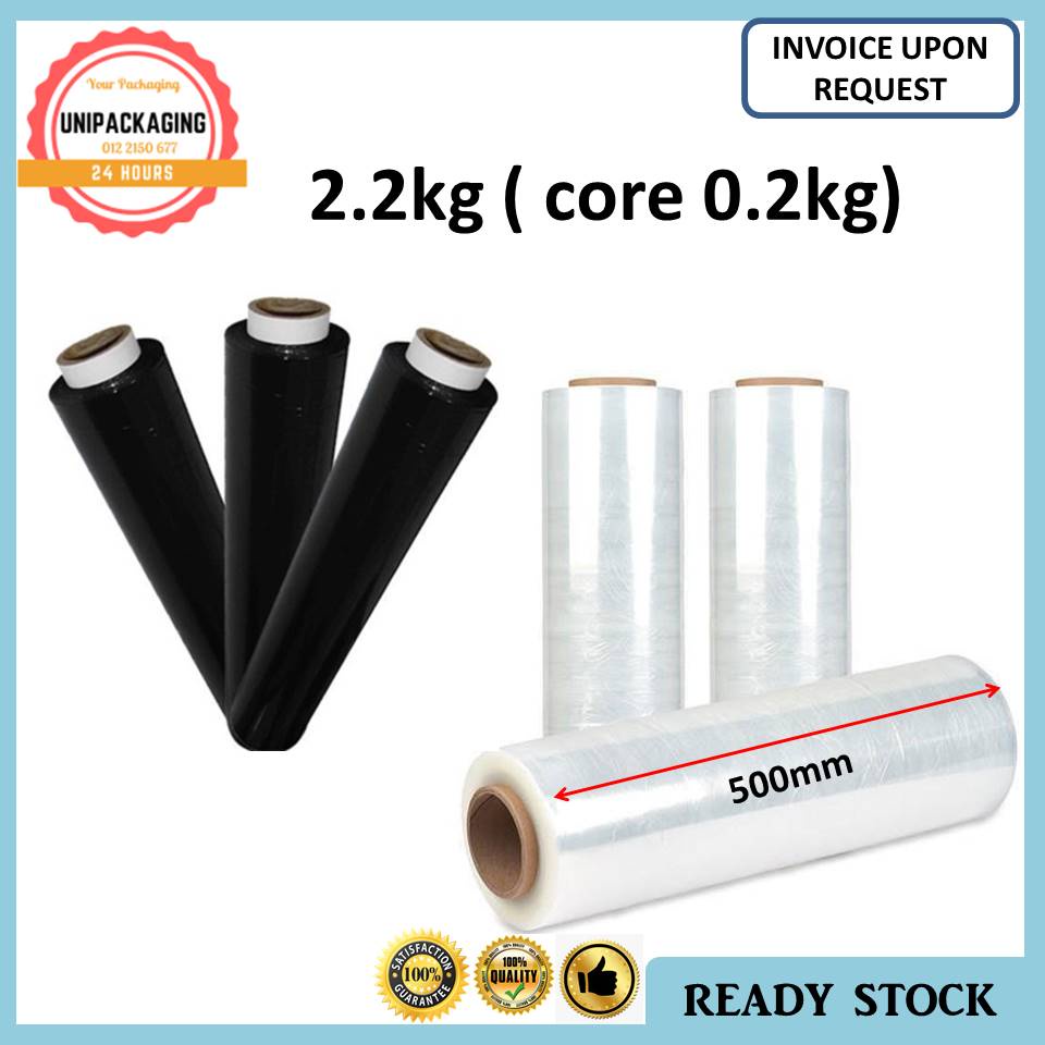 Stretch Film 2.2Kg/2.0kg/1.8kg/1.6kg/1.5kg/1.2kg x Core 0.20Kg x Film 2Kg Wrapping Film ...