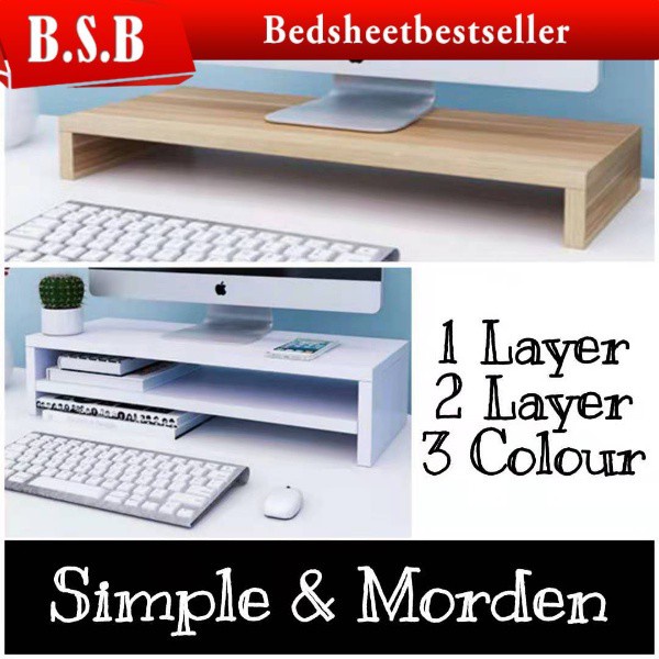 B.S.B Computer Monitor Screen Increased Shelf Base Desktop Keyboard ...