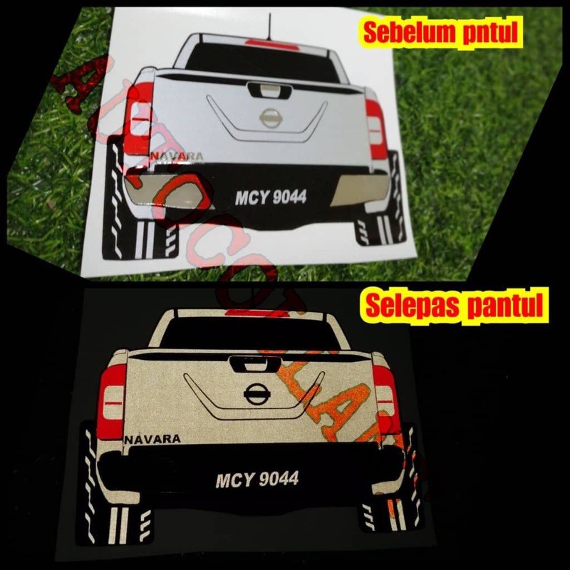 STICKER GAMBAR KERETA BELAKANG DAN DEPAN KERETA 4x4 ORIGINAL CUTTING ...