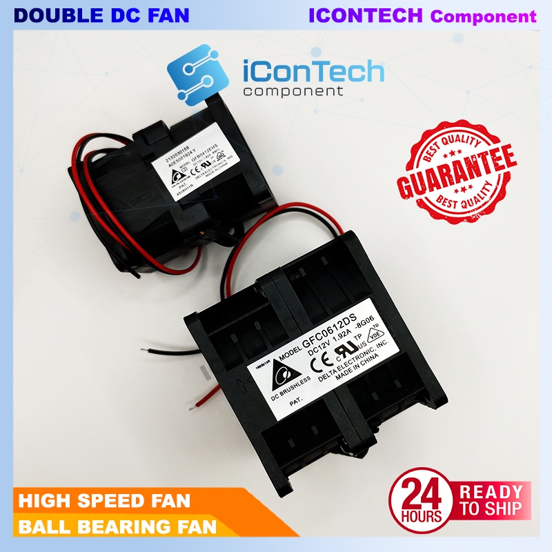 Double DC Fan 4056 6056 16000 RPM 20000 RPM Exhaust Fan DC Brushless ...