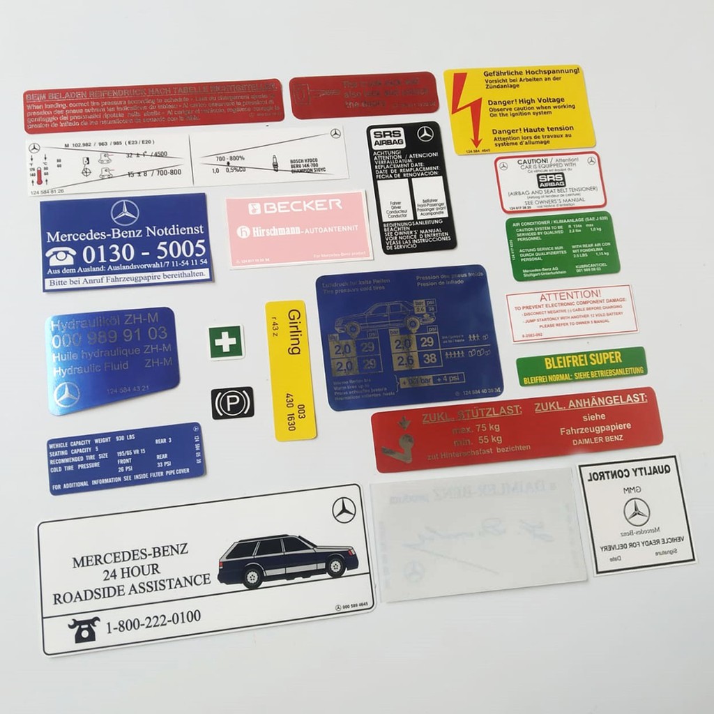 Mercedes-Benz W210 Stickers Decals Restoration Engine Bay, 50% OFF