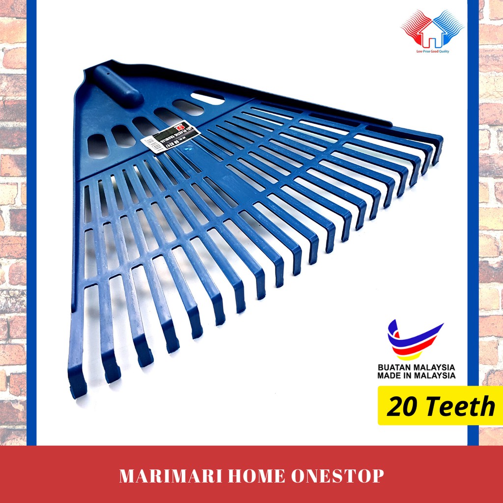 20 Teeth PVC Grass Rake Head Plastic Rake Kepala Pencakar Rumput Cakar ...