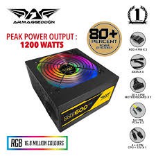 Armaggeddon Voltron Gold 600 RGB Power Supply Unit with 120mm RGB Silent Fan (1200 Watts ...