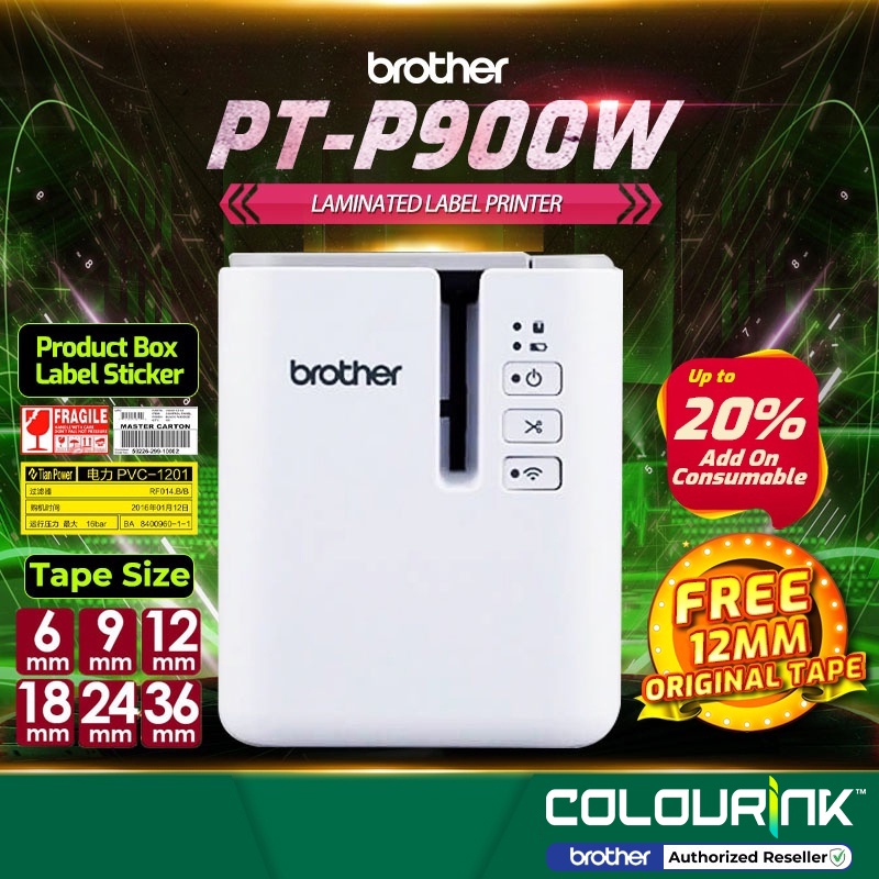 Brother P-Touch PT-P900W Industrial Label Sticker Printer Wi Fi ...