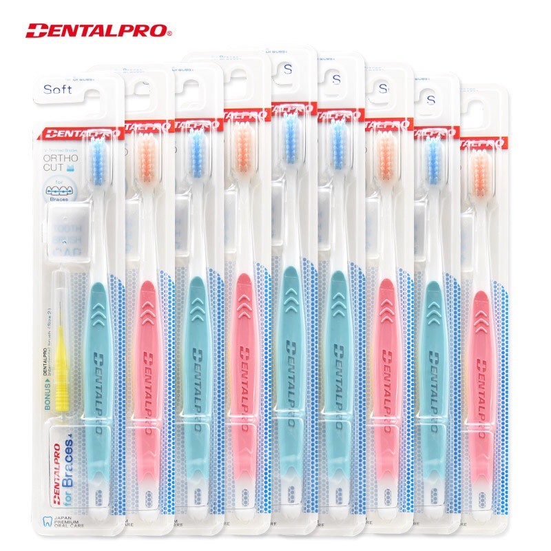 Dentalpro ortho-cut ortho toothbrush v shape for braces FREE toothbrush ...