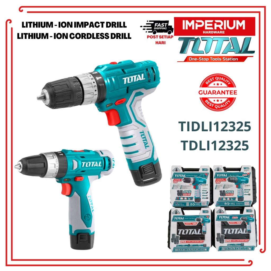 TOTAL CORDLESS DRILL | IMPACT DRILL | CORDLESS SCREWDRIVER | TIDLI1232 ...