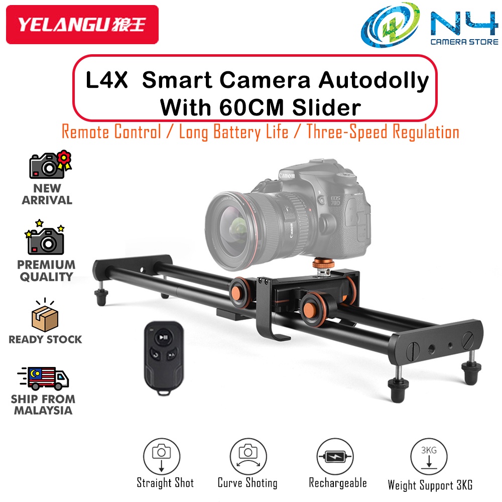 YELANGU L4X 3-Wheel Autodolly Motorized Electric Track Rail Slider ...