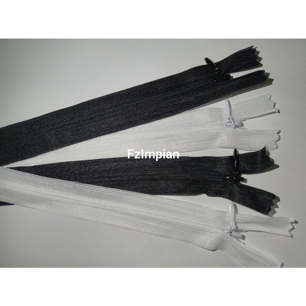ZIP SOROK / ZIP SEMBUNYI SCZ HITAM & PUTIH SEDOZEN(12PCS) | Shopee Malaysia