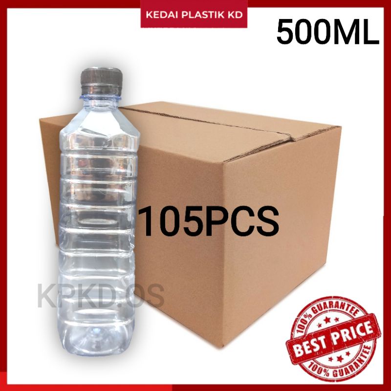 105pcs Empty mineral Water Bottle 500ml Air Botol Kosong include cap ...