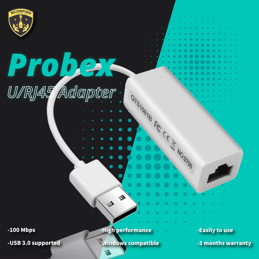 Probex CB-U/RJ45 USB Enthernet Adapter | Shopee Malaysia