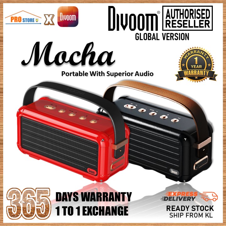 [Original] DIVOOM MOCHA Retro Portable Bluetooth 5.0 Speakers Powerful ...