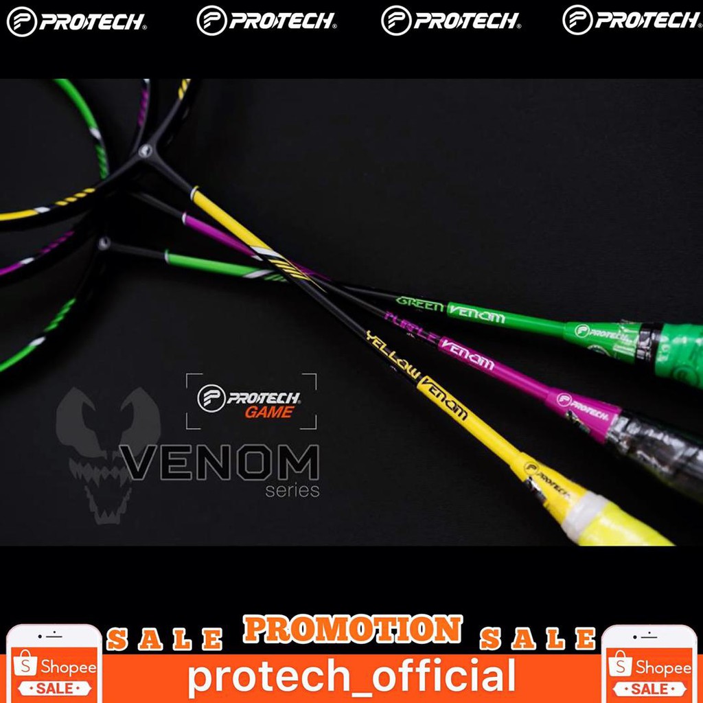 PROTECH YELLOW VENOM / PURPLE VENOM / GREEN VENOM RACKET RACQUET ...