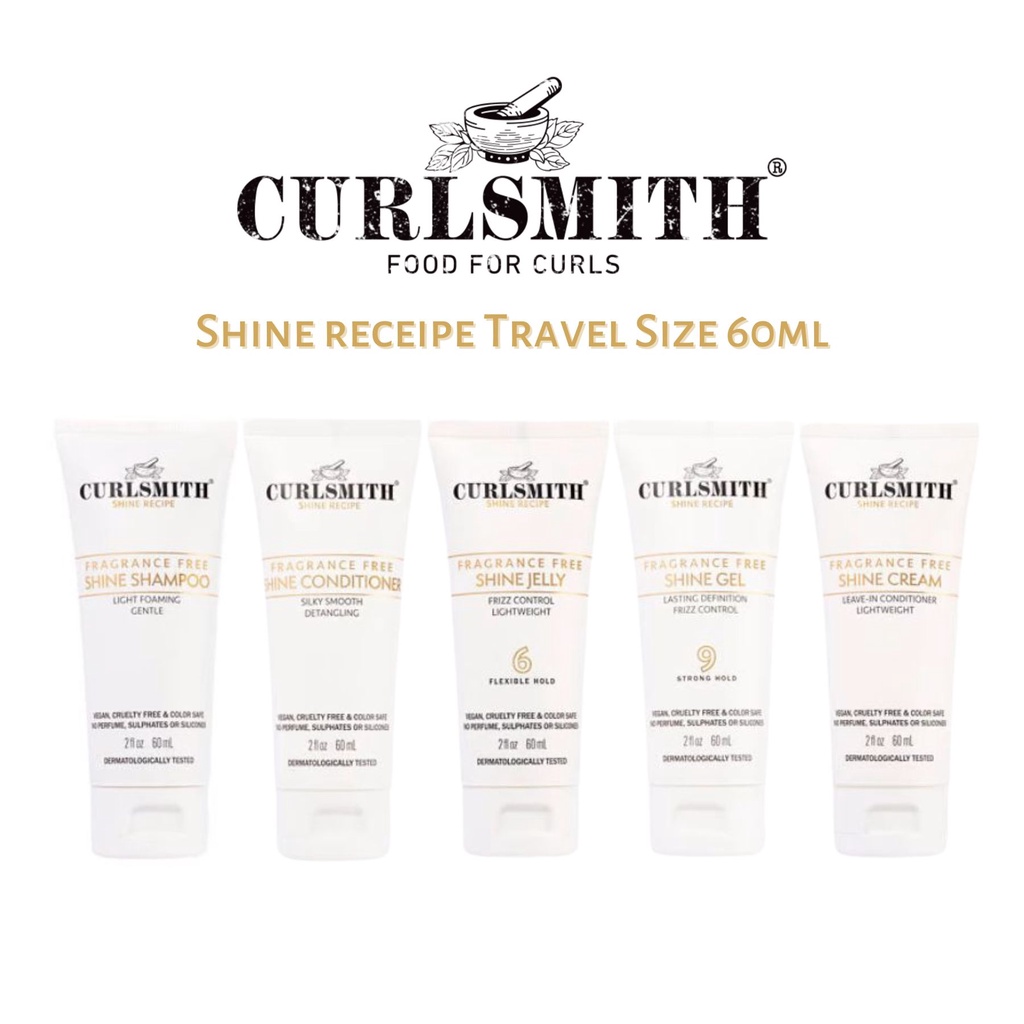 Curlsmith Shine Receipe Travel Size Shampoo / Conditioner / Gel / Cream ...