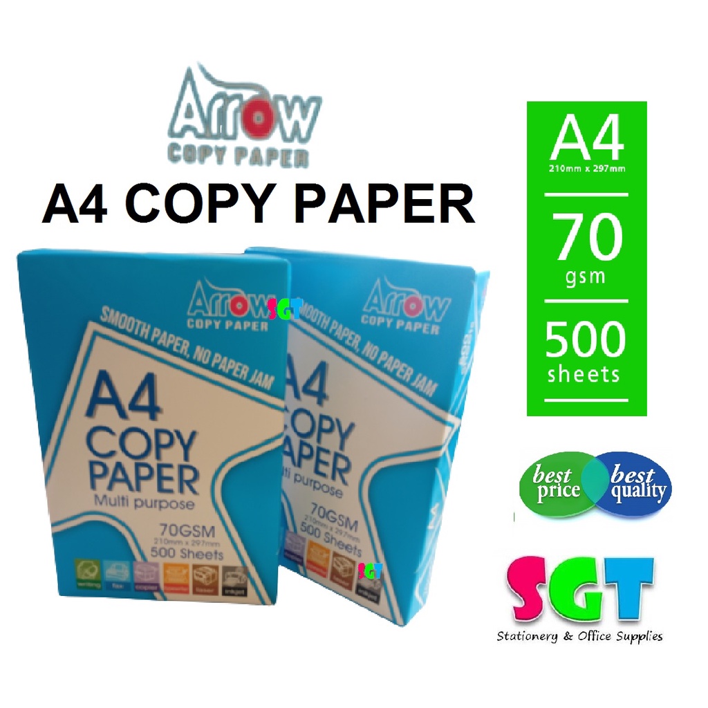 ARROW A4 Copy Paper 70gsm 500 Sheets | Shopee Malaysia