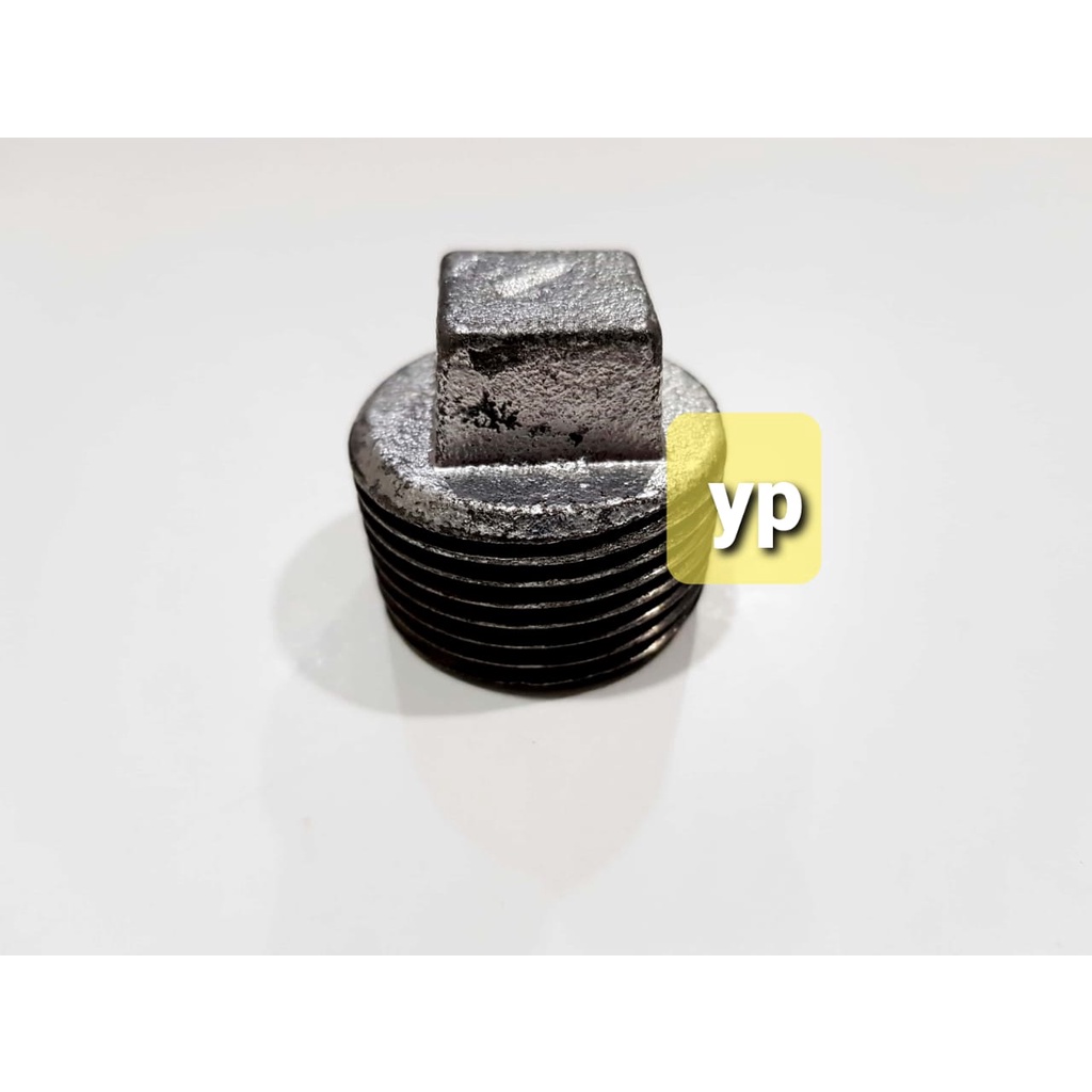 Galvanised pipe fitting GI plug 25 mm /pc | Shopee Malaysia
