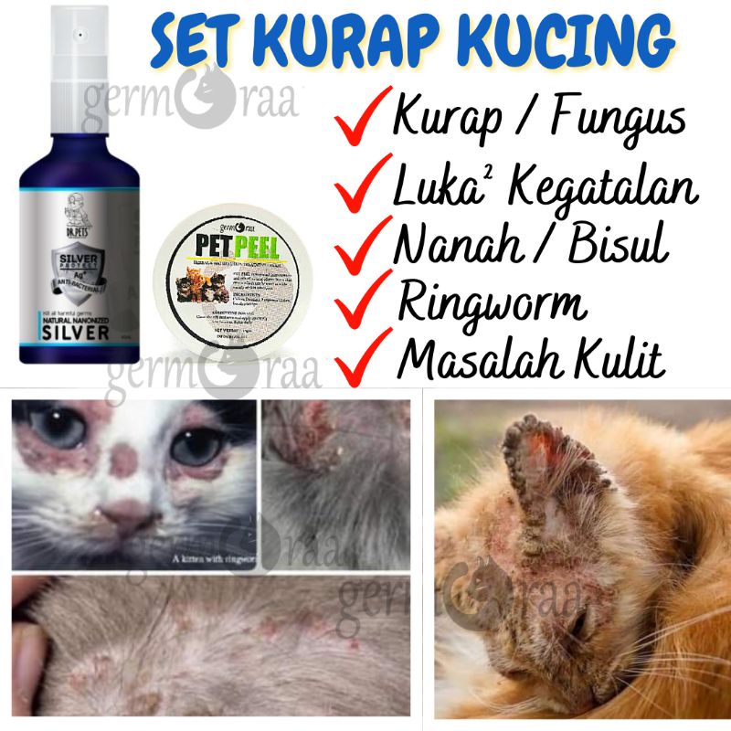 Natural Spray Ubat Kurap Fungus Ulser Kucing Eye infection Cream Sapu ...
