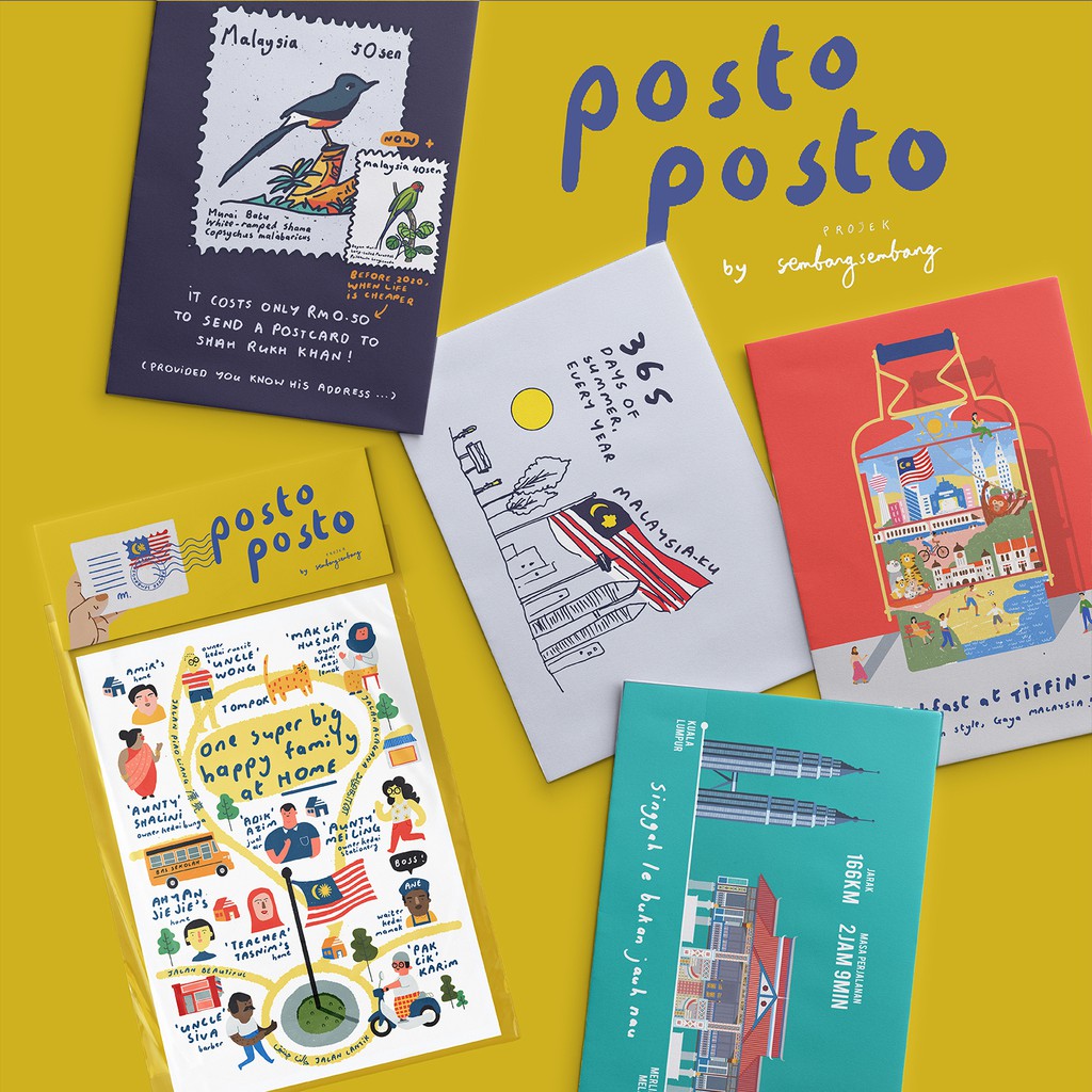 postcard - POSTO"POSTO YELLOW malaysia theme ( 5pcs in 1pack ) by ...