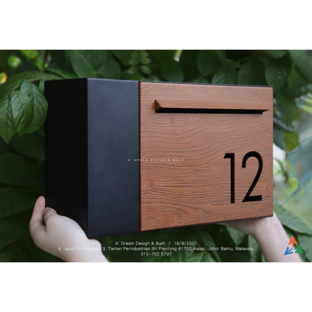 Modern Series Mailbox ( Black + Wood ) Fully Customized | Shopee Malaysia