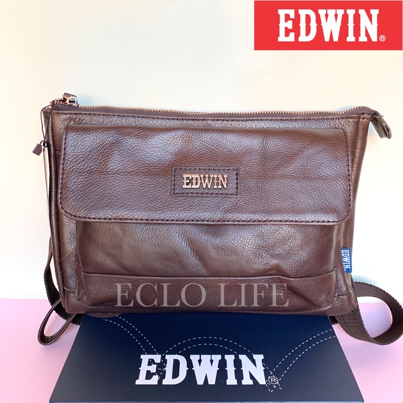 Edwin Sling Bag Clutch Bag Shoulder Bag Genuine Leather 100% Original ...