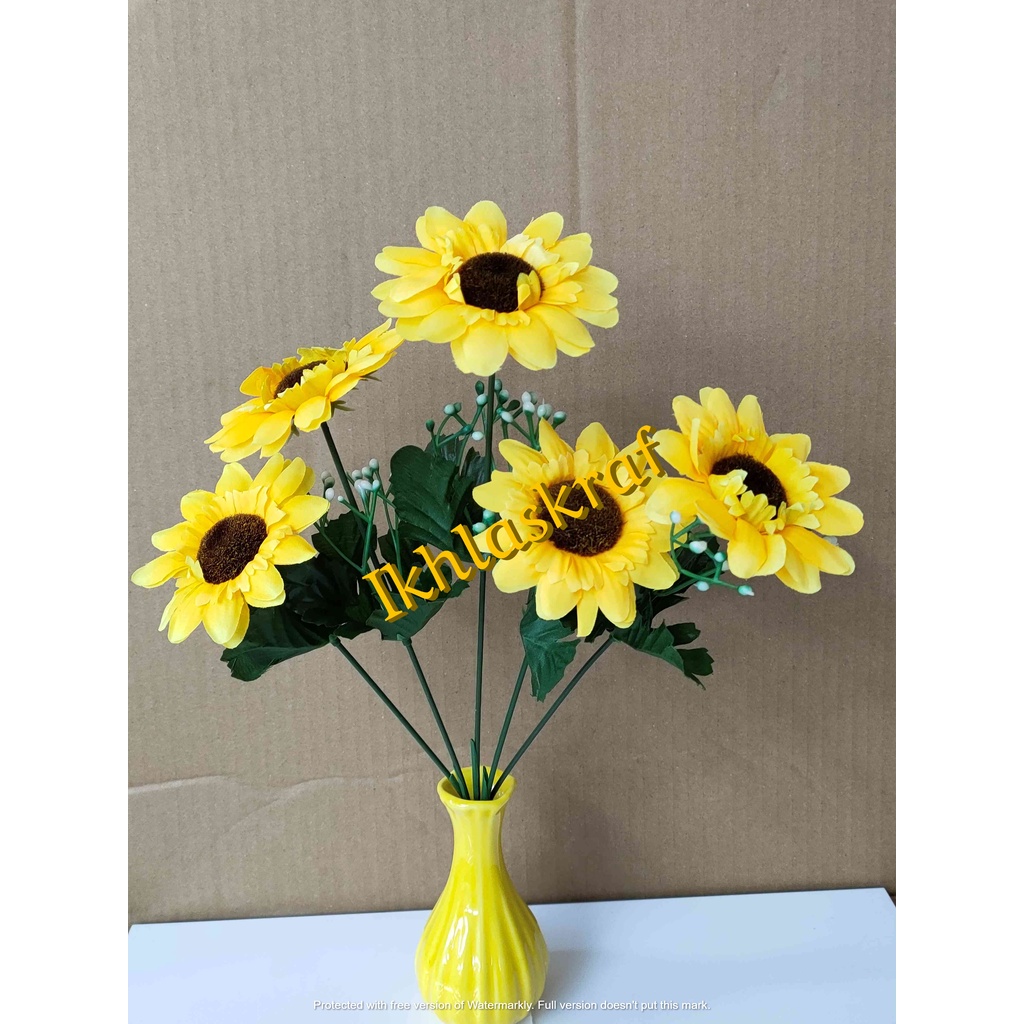 ( HH 0386 ) bunga matahari warna kuning 5 kuntum / jambak | Shopee Malaysia
