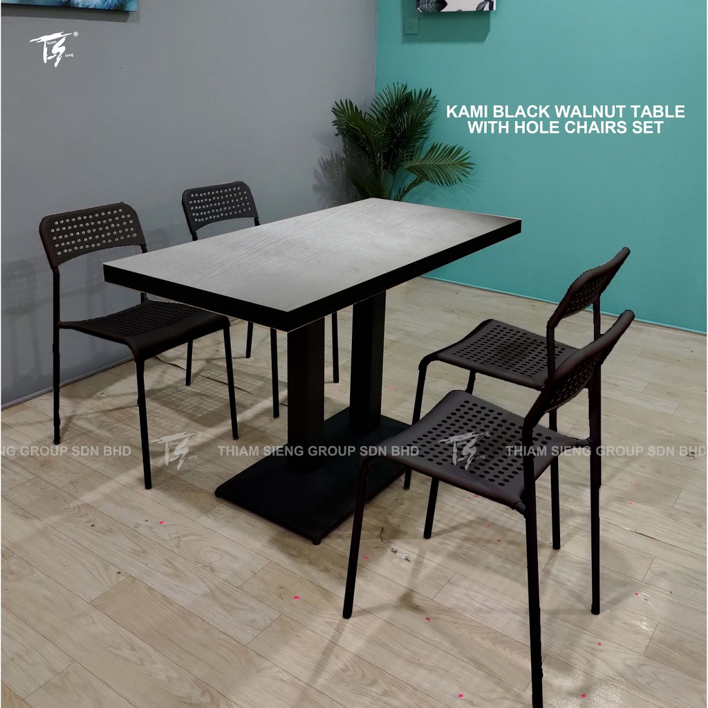 TSBRILLIANT Kami Table - Contemporary Dining Table 120X60cm& 4 Hole Chair | Shopee Malaysia