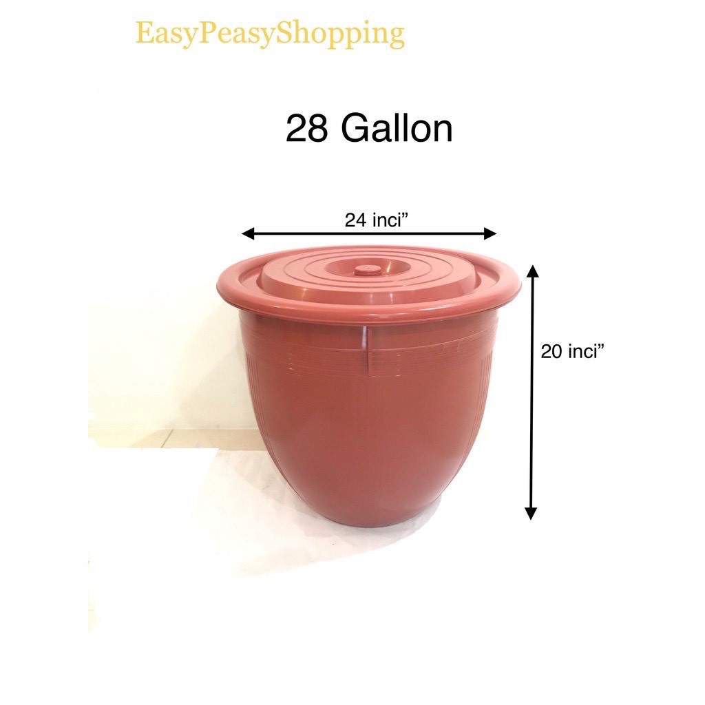 28 Gallon Water Tub /Kolam Air 28 Gallon/Tong Mandi /Tong Plastik ...
