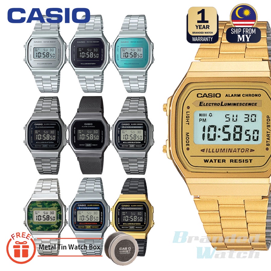 Casio A168 WATCH Unisex WATCH Series Digital Retro Vintage Stainless ...