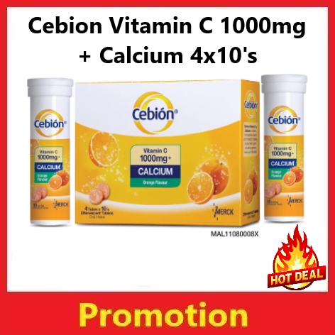 Cebion Effervescent Vitamin C + Calcium (10's x 4) | Shopee Malaysia