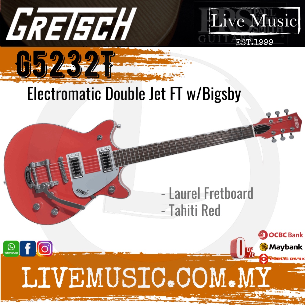Gretsch G5232T Electromatic Double Jet FT Electric Guitar w/Bigsby, Laurel FB | Shopee Malaysia