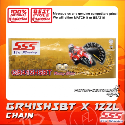 RANTAI SSS RACING CHAIN GR415HSBT X 122L GOLD PLATED (INNER & OUTER ...
