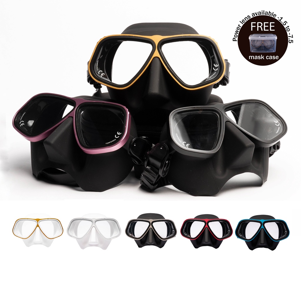 [Free Mask CASE] Professional Metallic Bio-Metal Framed Diving Mask ...