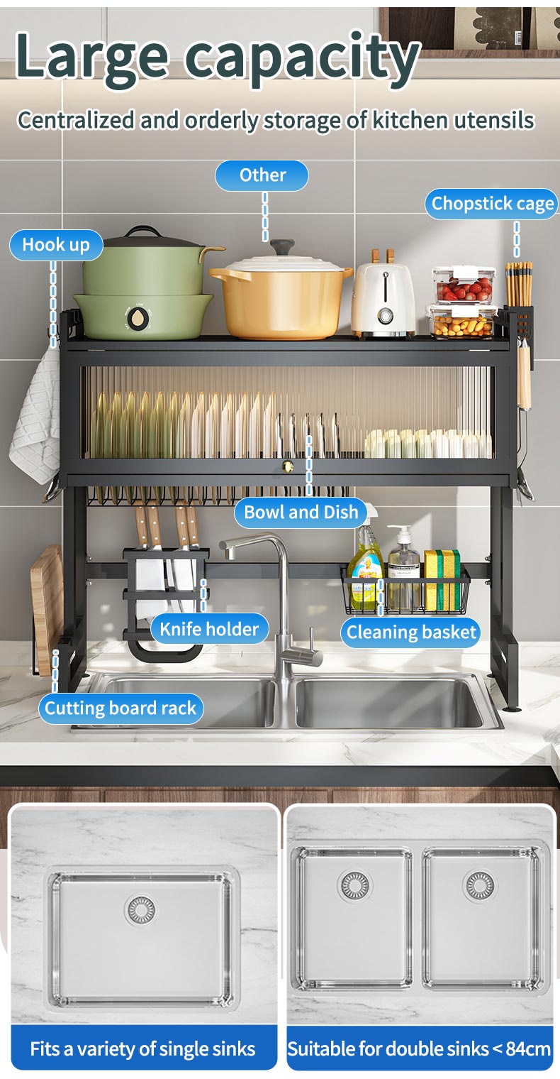 Kitchen Rack Dish Rack Rak Dapur Rak Pinggan With Cabinet Rak Sinki ...