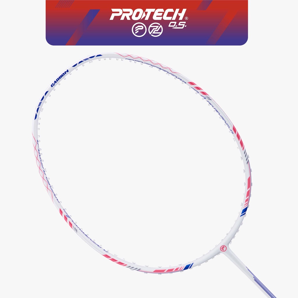 PROTECH Badminton Racket - Varno 6 White/Pink (4UG2) (MAX 35LBS) (FREE ...