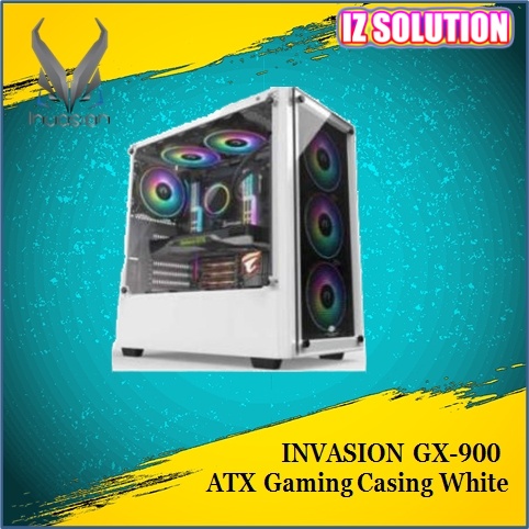 INVASION GX-900 ATX Gaming Casing White with 4 RGB FAN [ GX900 ...