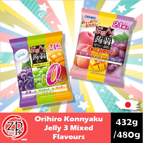 [ JAPAN 日本 ] ORIHIRO KONNYAKU JELLY POUCH 24PCS 日本 ORIHIRO蒟蒻果冻 3口味 24包 ...