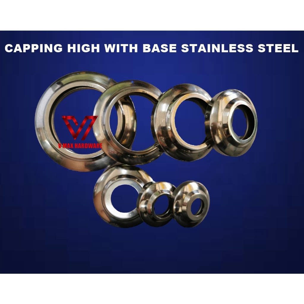CAPPING HIGH ROUND WITH BASE STAINLESS STEEL | Shopee Malaysia