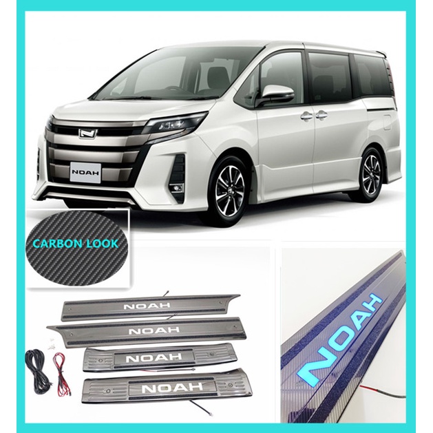TOYOTA NOAH 80 Series INTERIOR SIDE SILL PLATE WITH LED BLUE 4 PCS ...