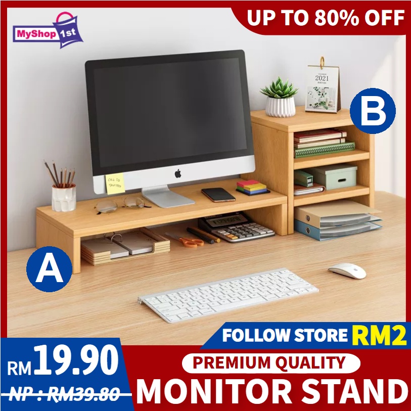 Monitor Stand Riser with 3 Tier Desk Shelf Desktop Storage Organizer ...
