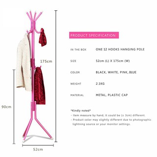 Tempat Rak Penyidai Sidai Sangkut Penyakut Pakaian Baju Topi Jaket Beg ...