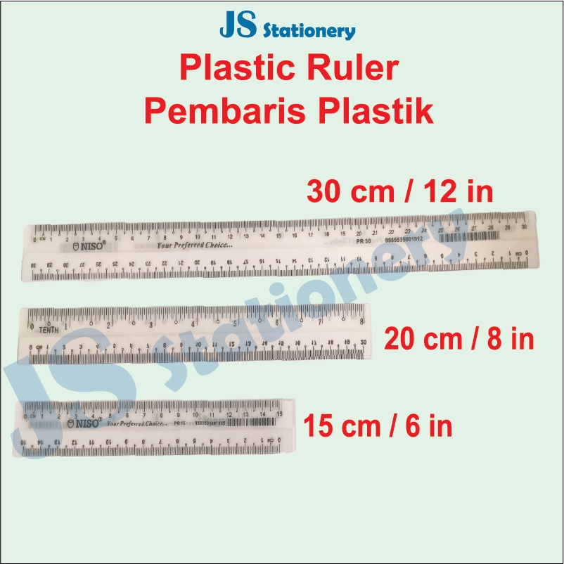 Plastic Straight Ruler 6in (15cm) 8in (20cm) 12in (30cm) Flexible Bendable Student Ruler ...