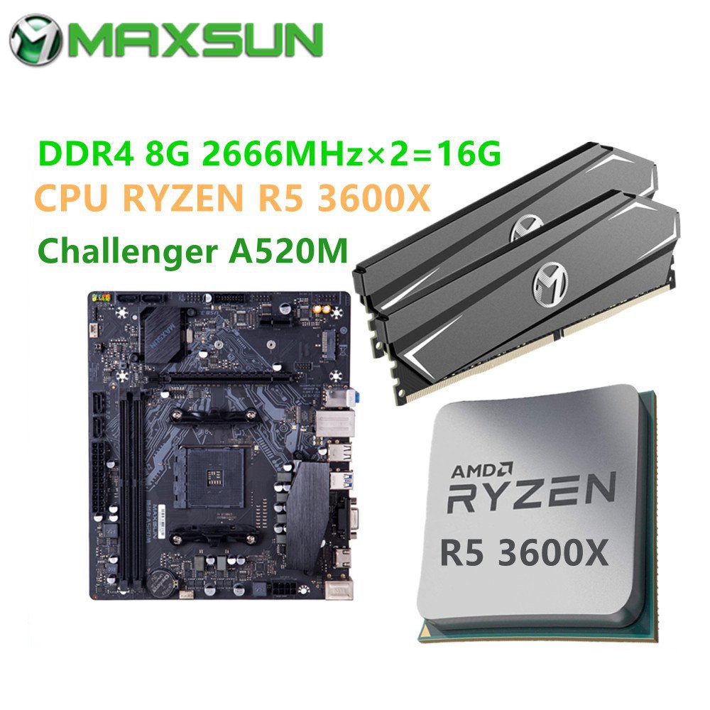 Maxsun desktop motherboard combo challenger a520m ram ddr4 8gbx2 ...
