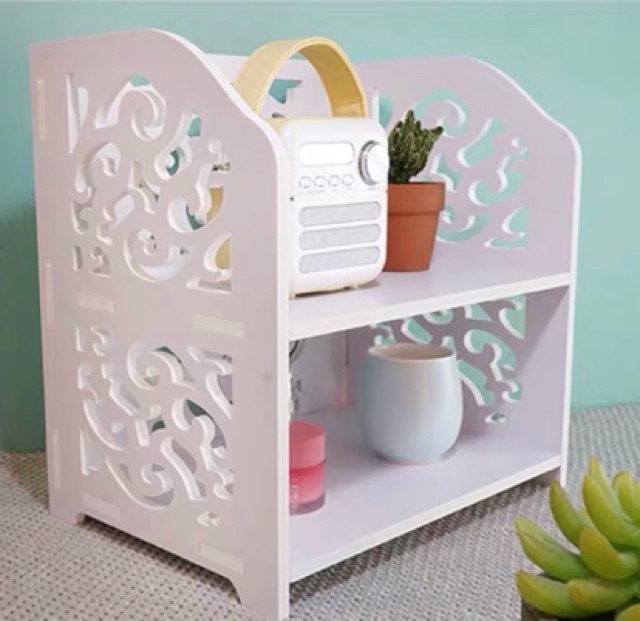 Double-Layer Storage DIY Desktop Racks Desk Organizers Bookshelf ...