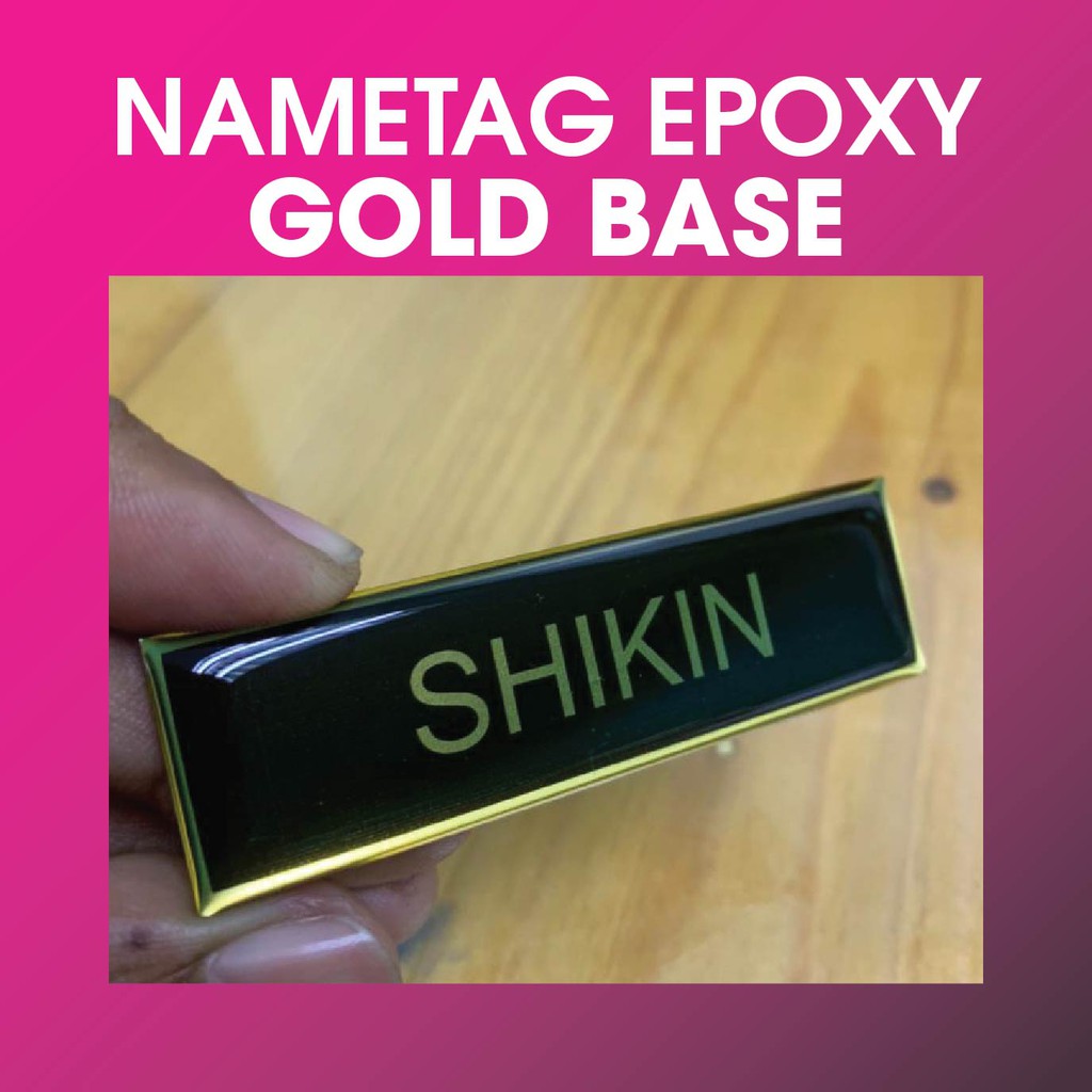 Name tag Epoxy Gold Custom/Name tag Epoxy base Emas Customade | Shopee ...