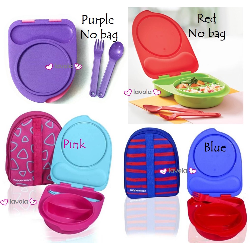 Tupperware Kiddos Set with cutlery and bag, bekas bekal makanan kids ...