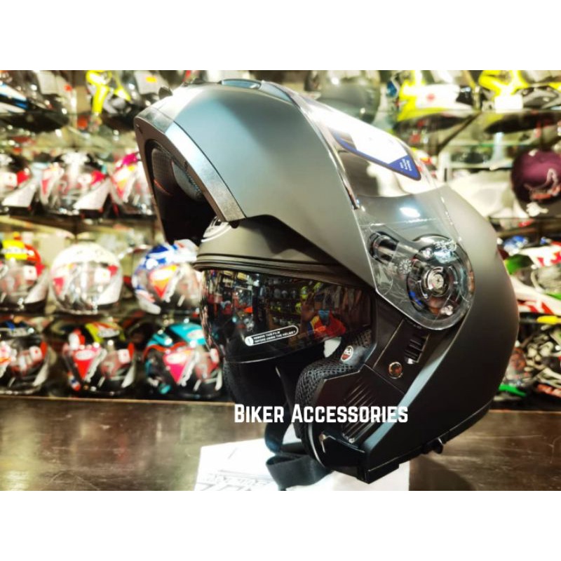 ARC Synergy Plain Matt Black Flip Up Helmet | Shopee Malaysia