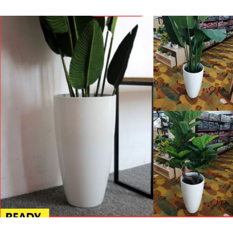PASU FIBER INDOOR PLANT VASE FIBER | Shopee Malaysia