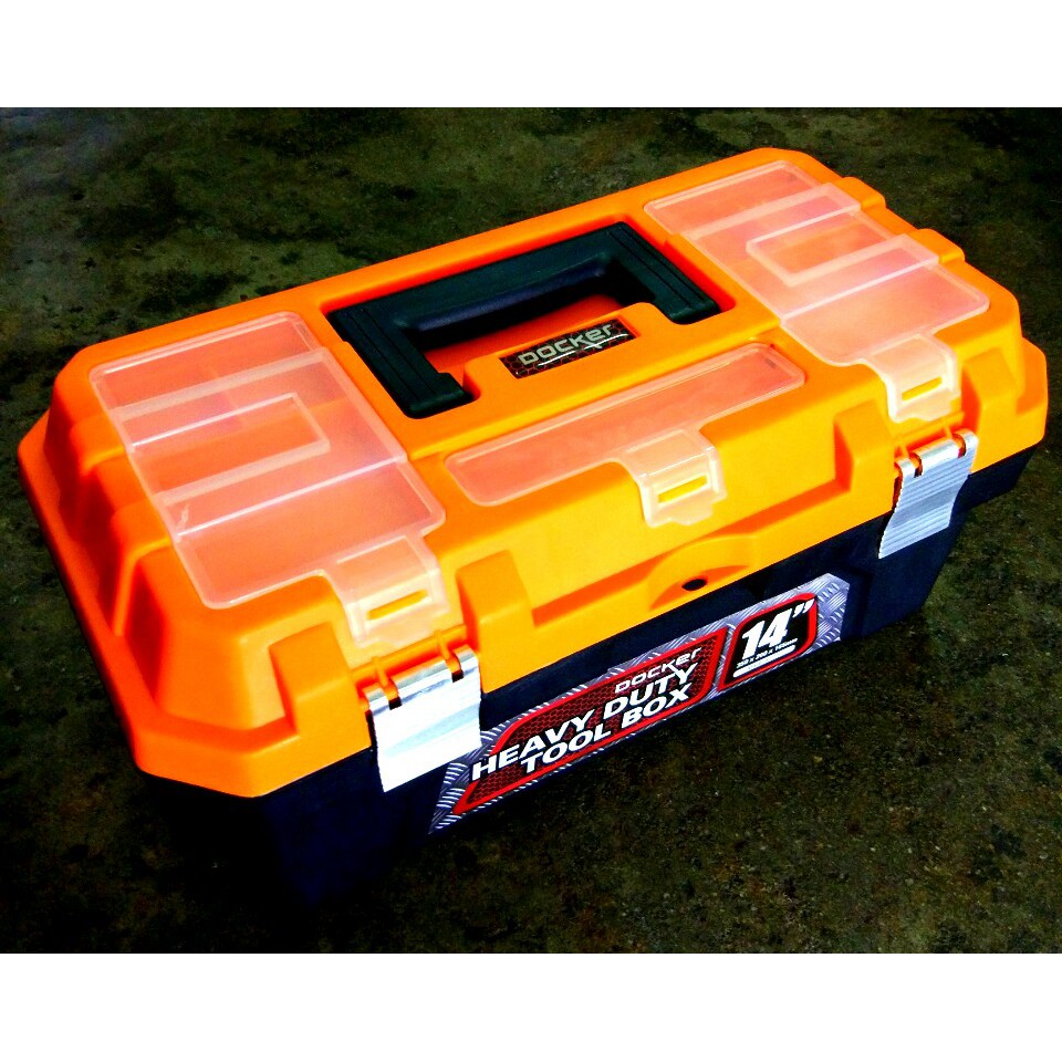DOCKER Heavy Duty P.P Tool Box (14''/17''/19") | Shopee Malaysia