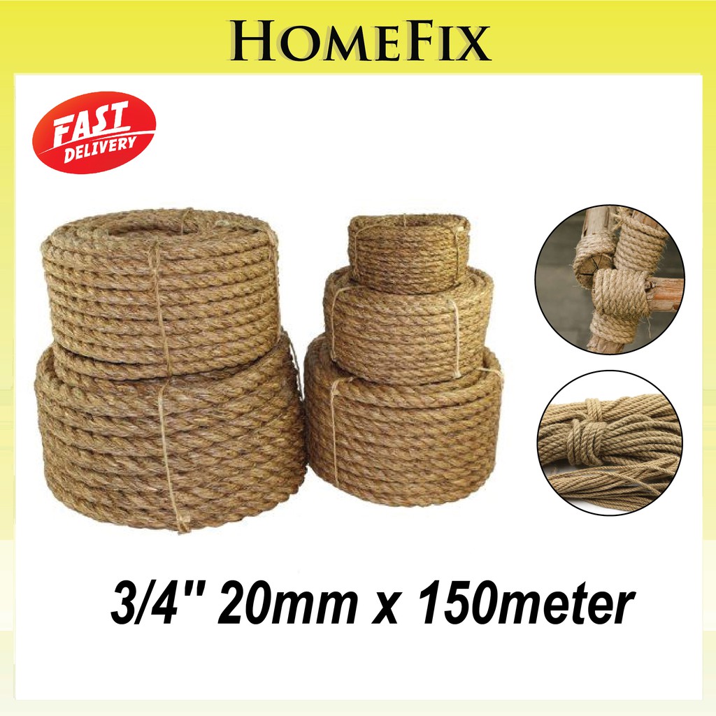 3/4" (20mm) Manila Rope Tali Kerbau (150meter) | Shopee Malaysia