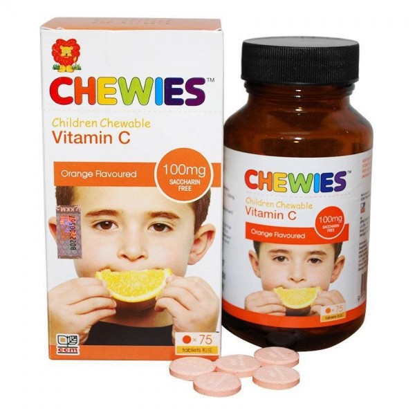 Chewies Vitamin C Orange Flavoured 100mg Chewable Tab for Kids 75s ...