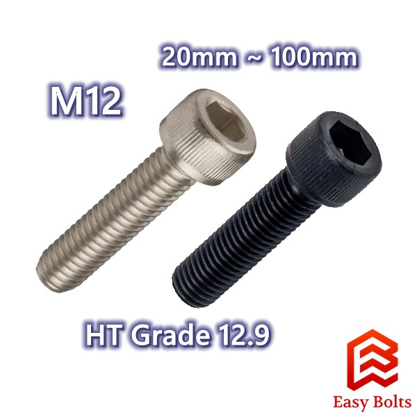 HT Socket Cap Screw - M12 x 20mm ~ 100mm (Coarse Thread Pitch 1.75mm ...